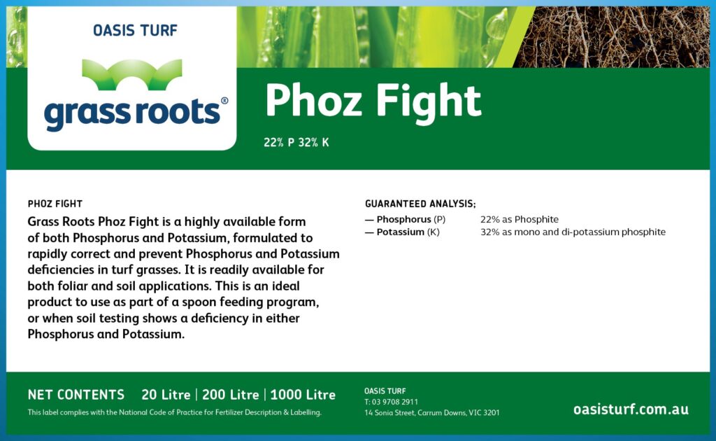 Grass Roots Phoz Fight, 5 to 10 L/Ha - Oasis Turf